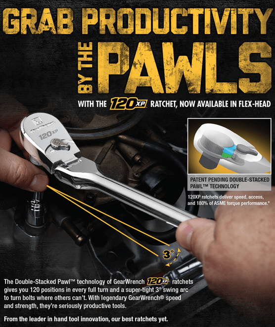 GEARWRENCH® 120XP™ Flex-Head Ratchets | Apex Tool Group GEARWRENCH® 120XP™ Flex-Head Ratchets | Apex Tool Group